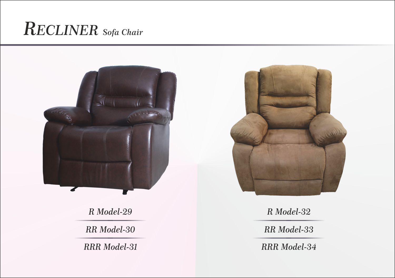 Recliner Sofa Chair R Model-29 | RR Model-30 | RRR Model-31 - Smartwood ...