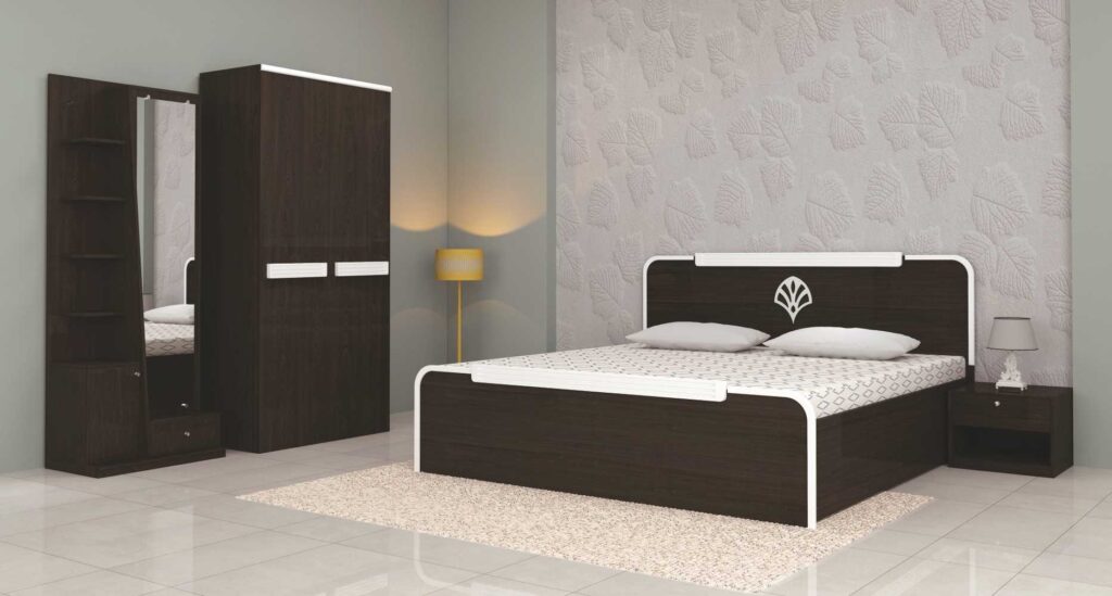 Claire King Full Hd Bedroom Set with Wardrobe Dresser & Side Table ...